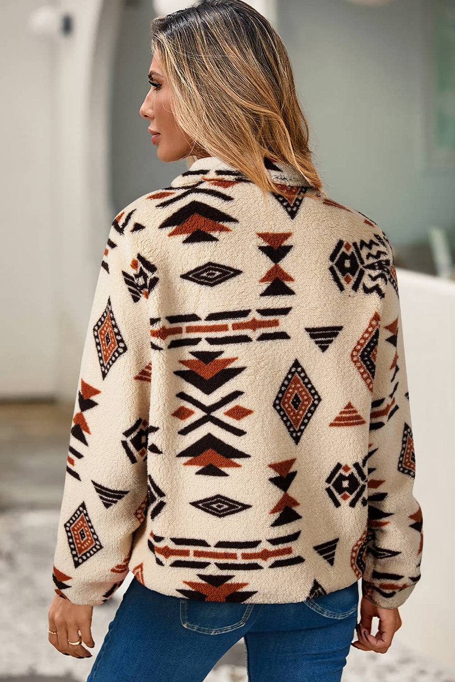 Little Daisy Closet - LDC 2025 Fall Western Aztec Half Zip Plush Sweat ...