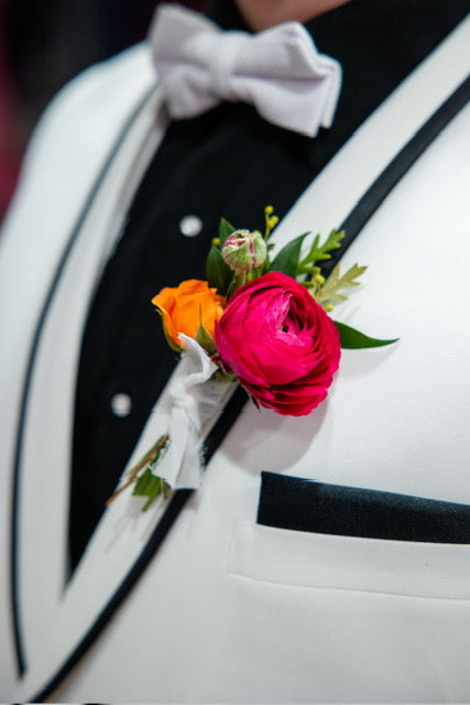 Homecoming Boutonniere: Bright Mix – LeFleur Floral Design + Events, Inc.