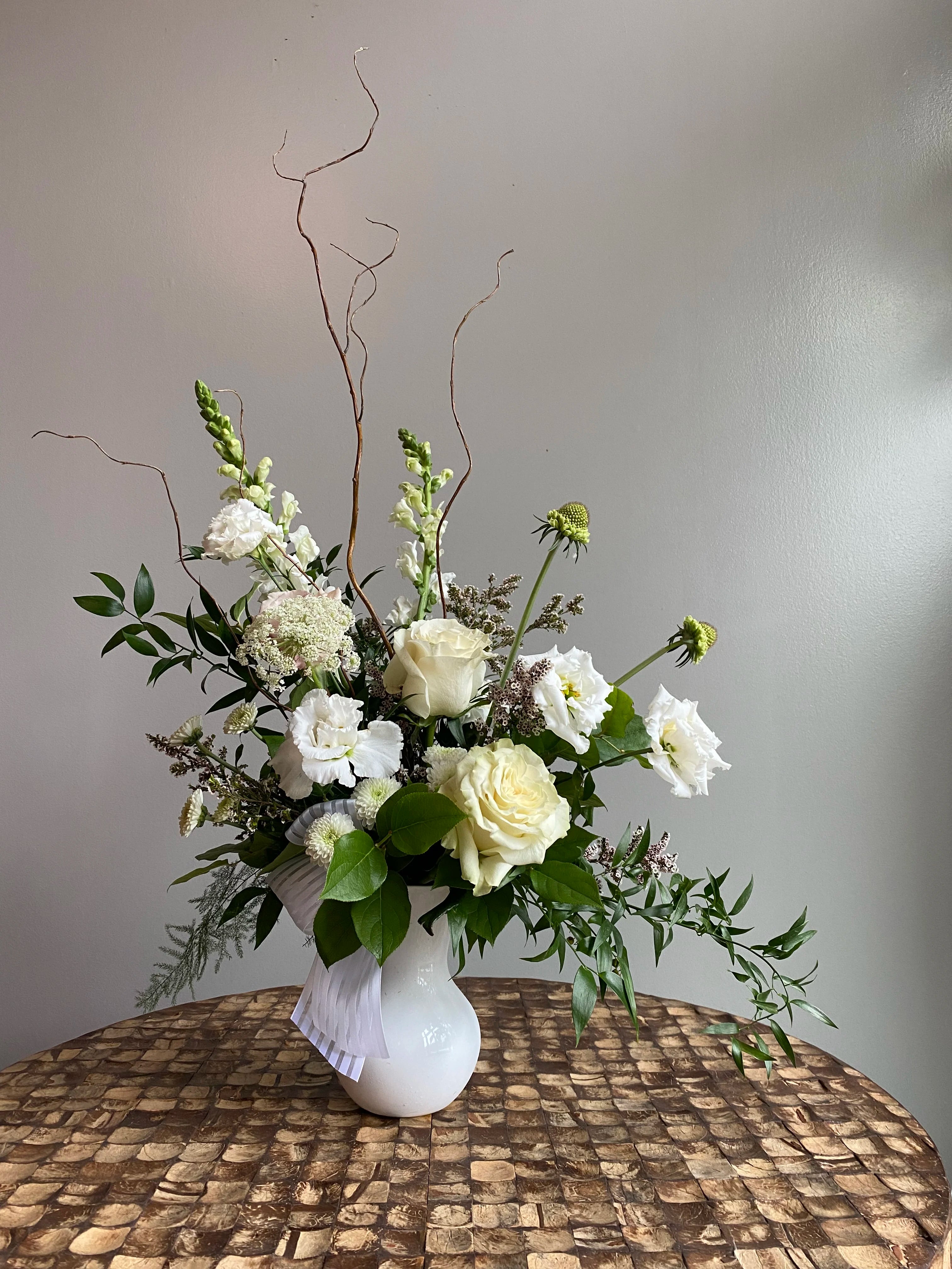 Vased Sympathy Design - White – LeFleur Floral Design + Events, Inc.
